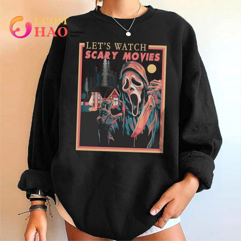 Let's Watch Scary Movie Scream Retro Ghostface T-Shirt - Ecomhao Store
