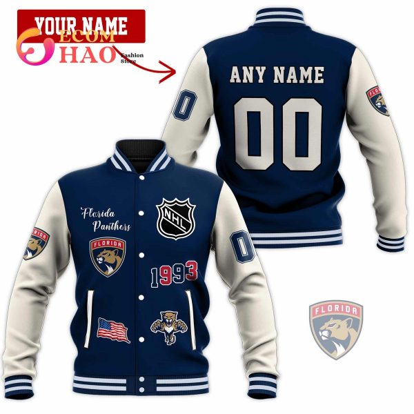 3D Premium Baseball Jacket Florida Panthers - Ecomhao Store