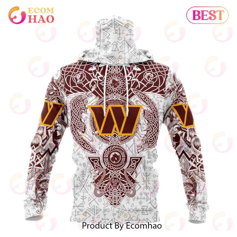 NFL Washington Commanders Norse Viking Symbols 3D Hoodie - Ecomhao Store