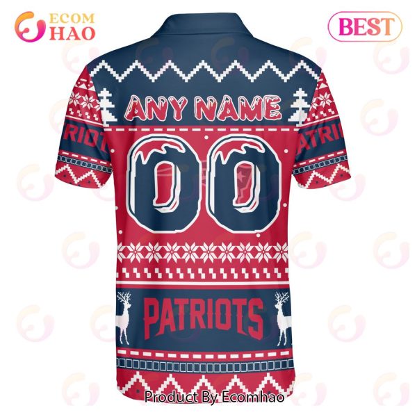 Patriots Custom Your Name & Number Ugly Christmas Polo - Ecomhao Store Patriots Custom Your Name & Number Ugly Christmas Polo - Ecomhao Store