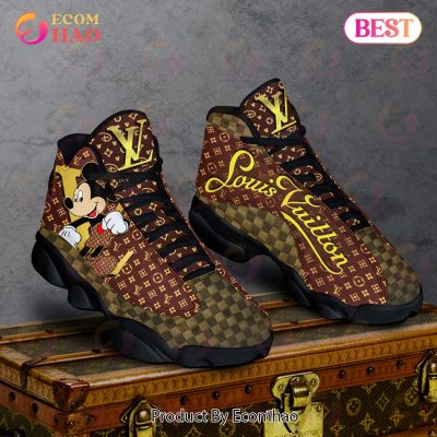 Louis Vuitton Air Jordan 13 Black Gold Brown LV Shoes, Sneakers ...