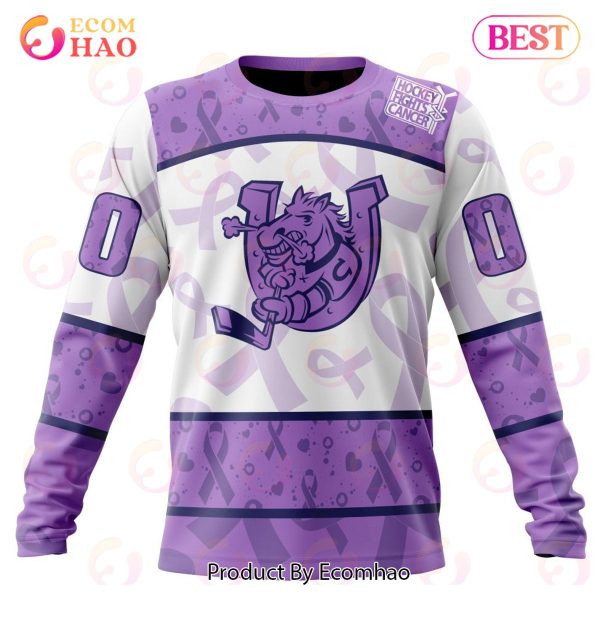 OHL Barrie Colts Special Lavender Fight Cancer 3D Hoodie - Ecomhao Store