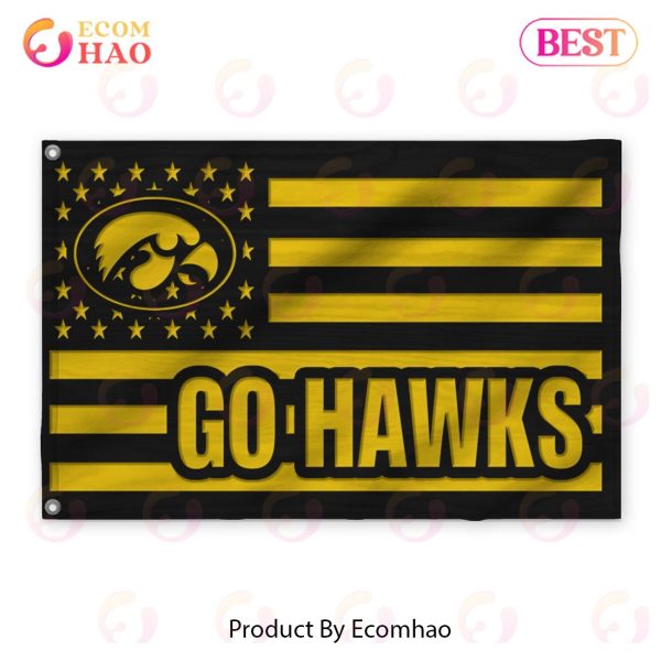 Us Football Iowa Hawkeyes Flag 3D - Ecomhao Store