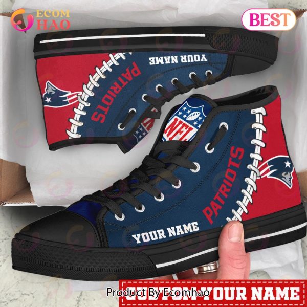NFL New England Patriots Custom Your Name High Top Shoes - Ecomhao Store