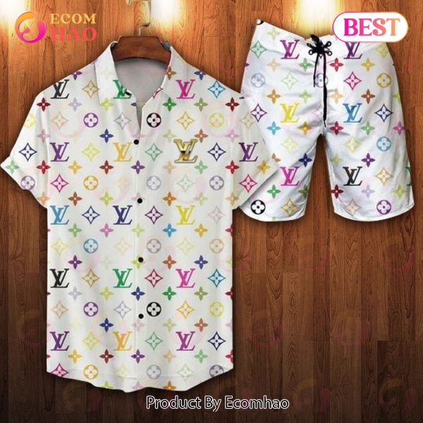 Louis Vuitton Full Color LV Hawaiian Shirt And Shorts - Ecomhao Store