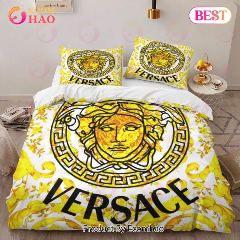 Comforter Sets Golden Logo White Full Louis Vuitton Bedding Set ...
