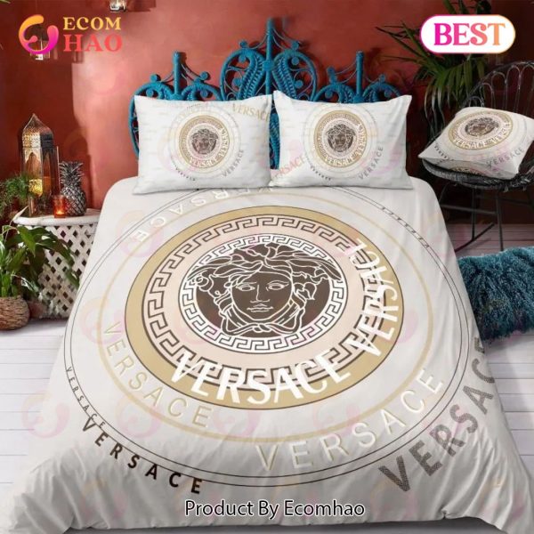 Gucci Bedding Set Logo Italy White Stripe Luxury Bed Sheets - Ecomhao Store