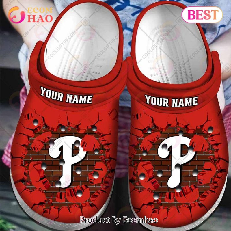 Personalized MLB Philadelphia Phillies Broken Wall Crocs - Ecomhao Store