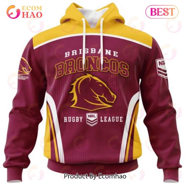 NRL Brisbane Broncos Special Sideline Design 3D Hoodie - Ecomhao Store