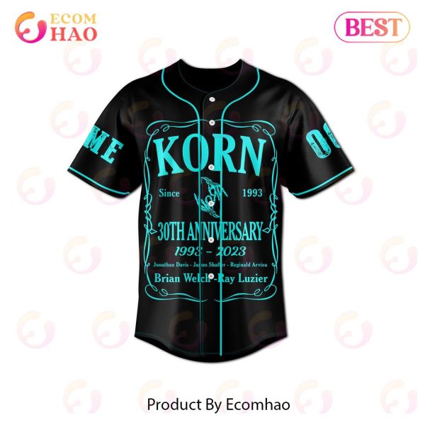Korn 30th Anniversary 1993 - 2023 Signature Custom Baseball Jersey - Ecomhao Store