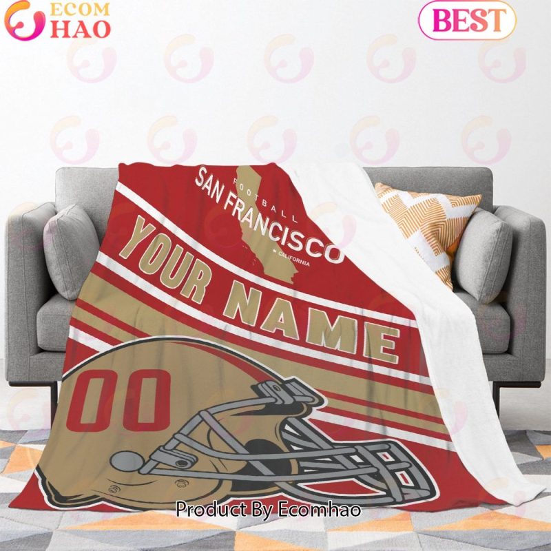 Personalized Football SAN FRANCISCO Custom Fans Add Name Number Blanket ...