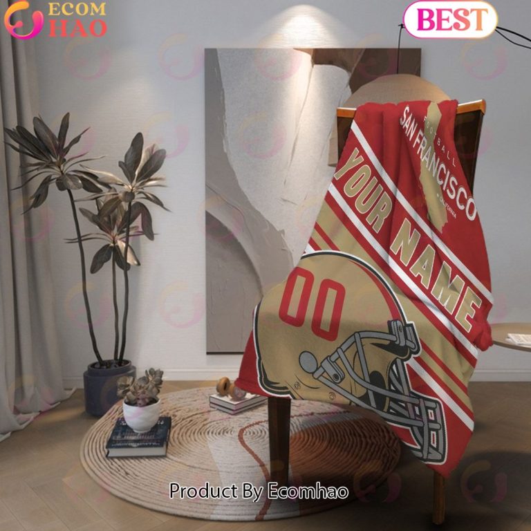 Personalized Football SAN FRANCISCO Custom Fans Add Name Number Blanket ...