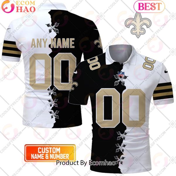 Personalized NFL New Orleans Mix Jersey Style Polo Shirt - Ecomhao Store