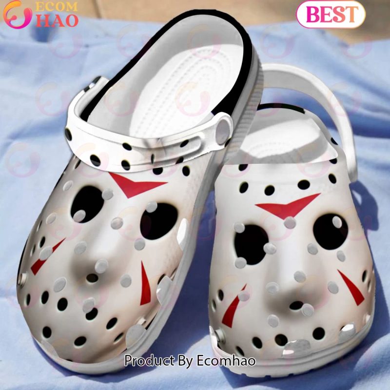 Scary Jason Voorhees White Face Halloween Crocs - Ecomhao Store