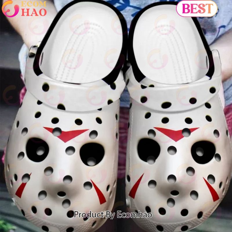 Scary Jason Voorhees White Face Halloween Crocs - Ecomhao Store