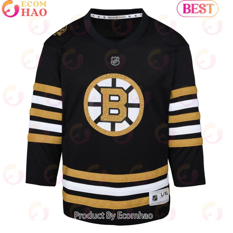 Preschool Boston Bruins Black 100th Anniversary Replica Hockey Jersey ...