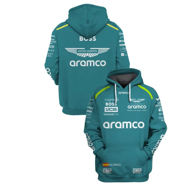 Fernando Alonso Aston Martin Aramco Formula One Team Race Suits Hoodie ...